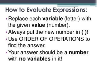 Simplifying expressions | PPTX