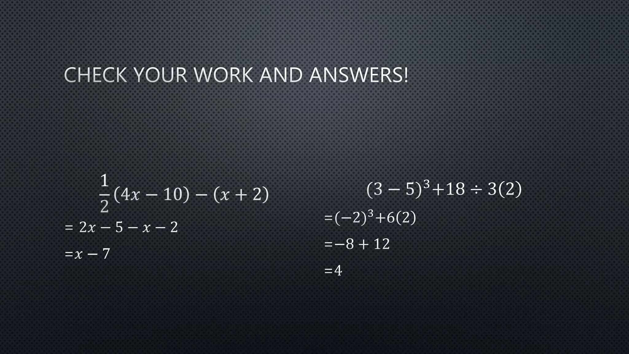 Simplifying Algebraic Expressions | PPT