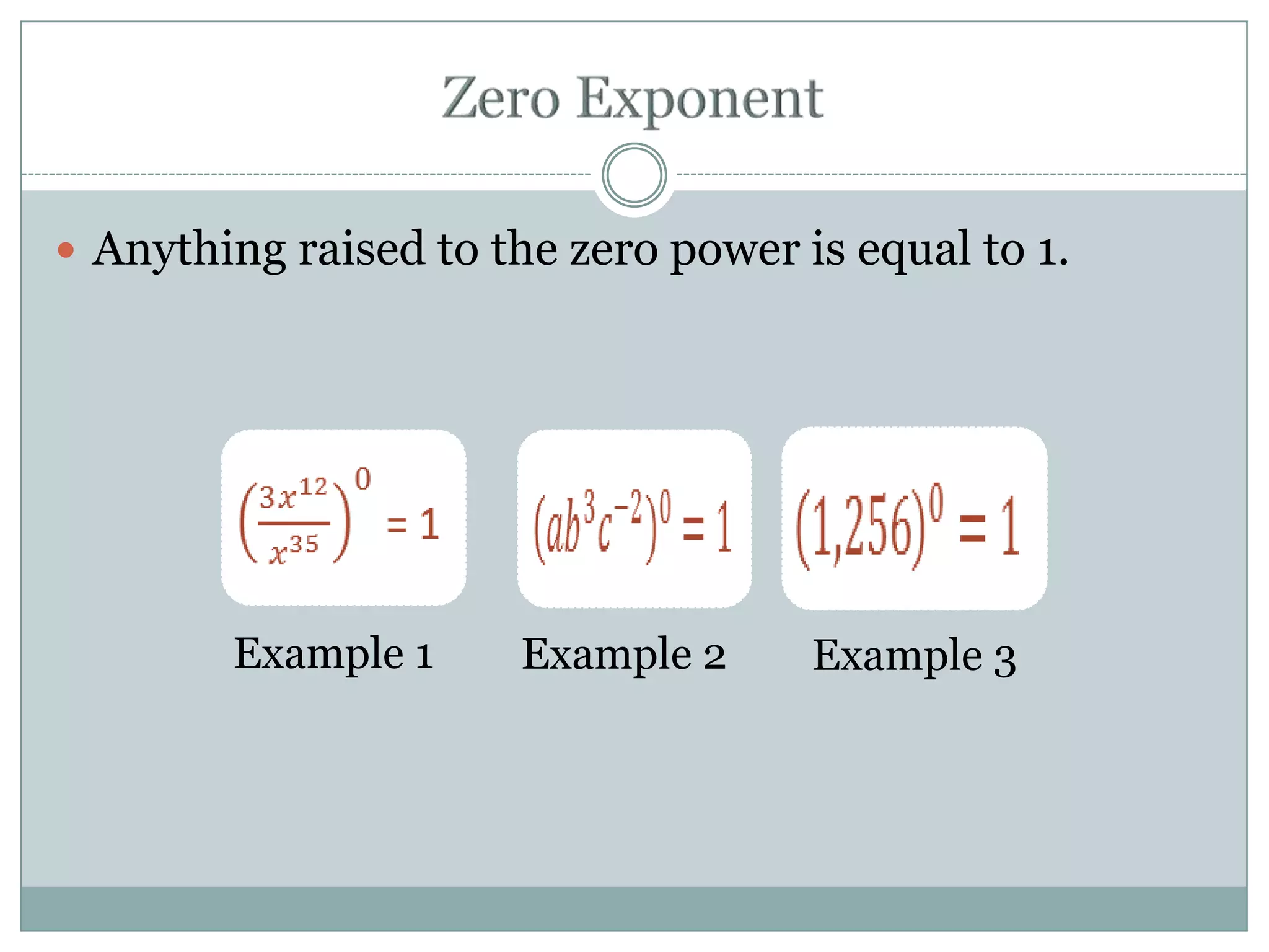 Simplifying expressions with negative and zero exponents | PPTX