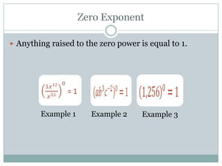 Simplifying expressions with negative and zero exponents | PPTX