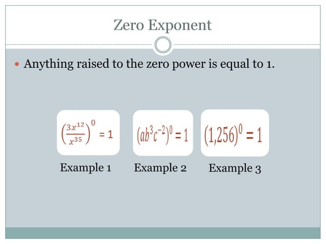 Simplifying expressions with negative and zero exponents | PPT