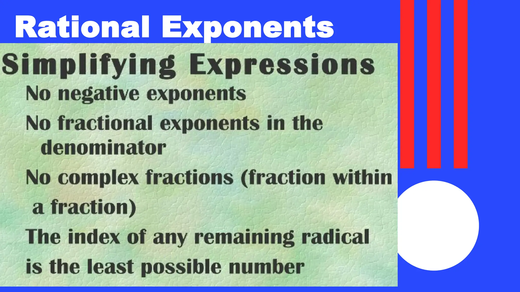 SIMPLIFYING EXPRESSIONS WITH RATIONAL EXPONENTS.pptx