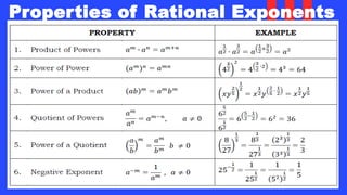 SIMPLIFYING EXPRESSIONS WITH RATIONAL EXPONENTS.pptx