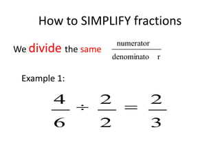 Simplify Fractions Definition