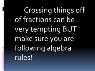 Simplifying fractions | PPTX