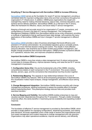 Simplifying IT Service Management with ServiceNow CMDB to Increase Efficiency.pdf