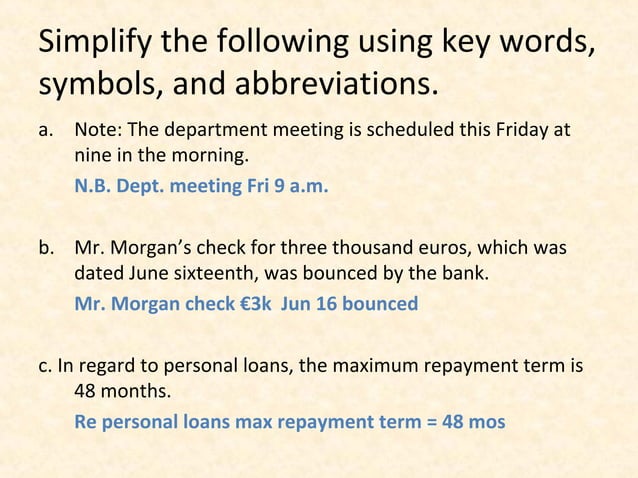 Simplifying Language When Taking Notes | PPT