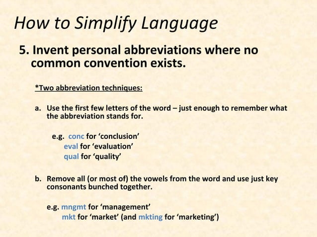 Simplifying Language When Taking Notes | PPT