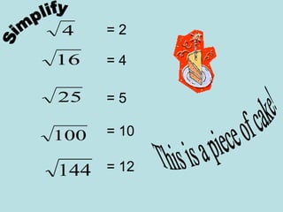 Simplifying Radicals | PPT