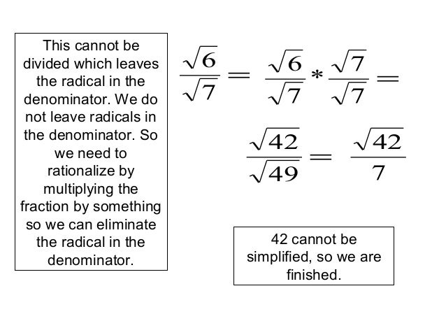 Simplifying Radicals simplifying-radicals