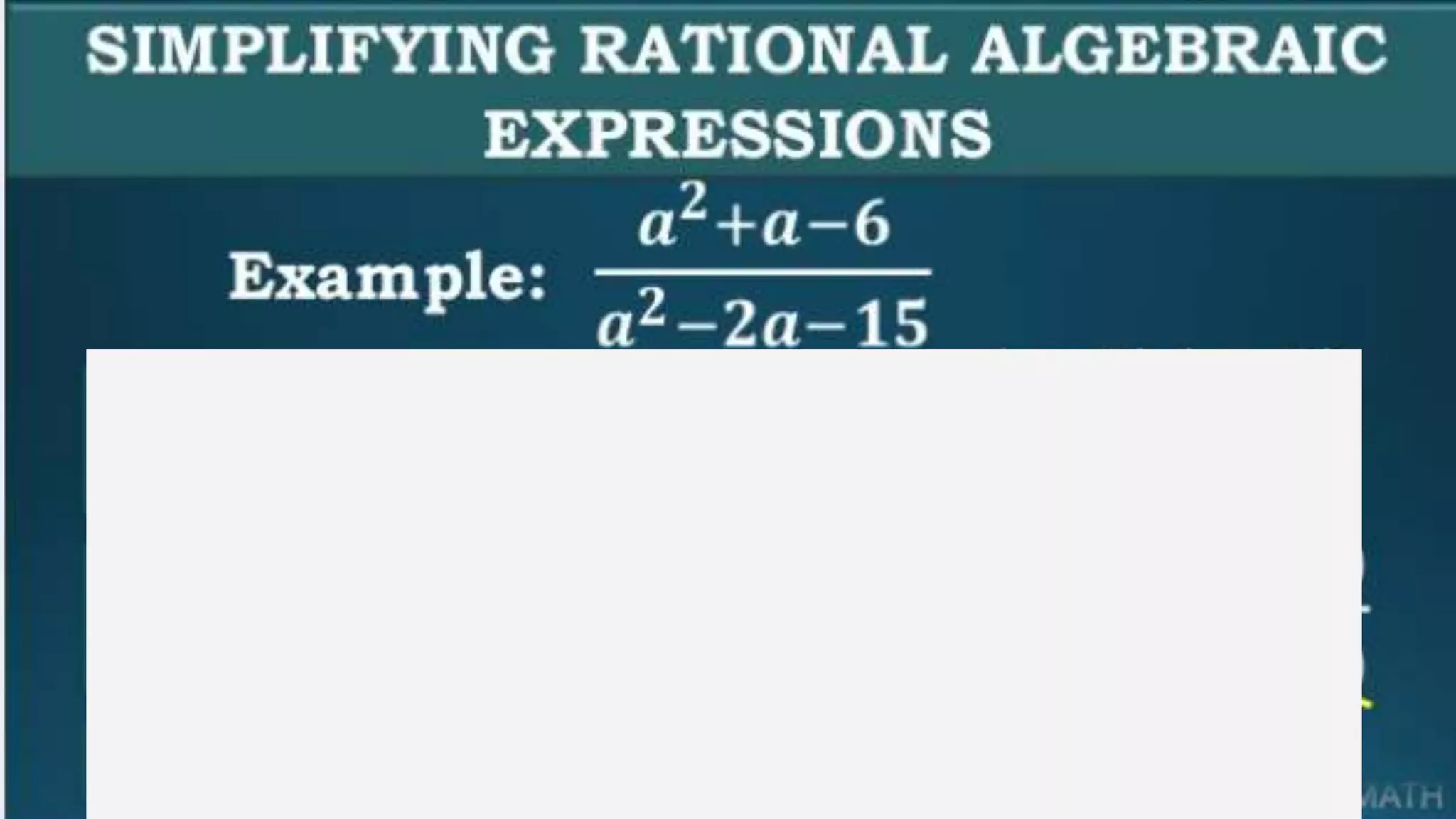 Simplifying rational algebraic expressions | PPTX