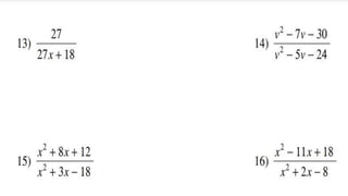 Simplifying rational algebraic expressions | PPTX