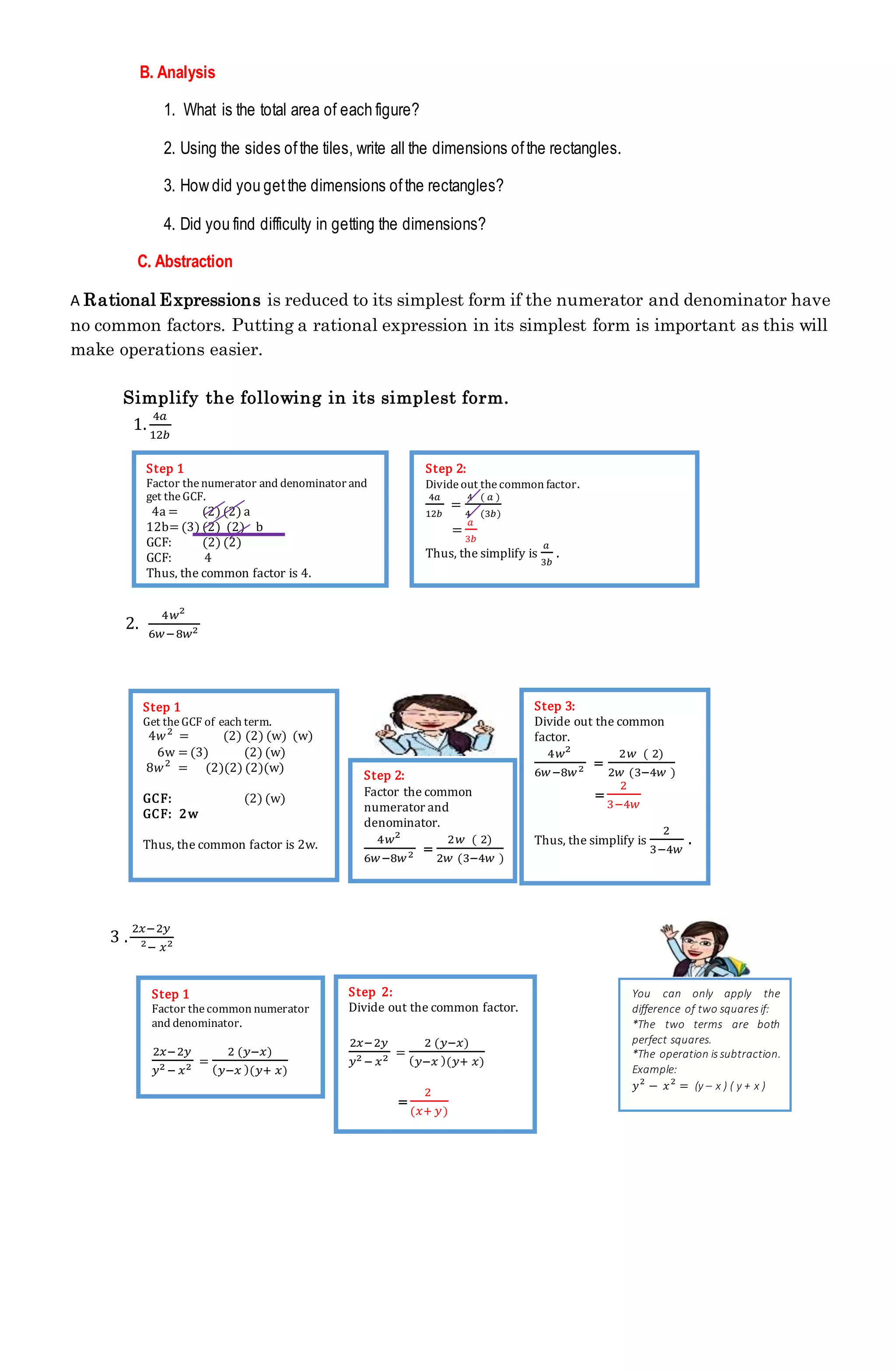 Simplifying Rational Expressions | DOCX