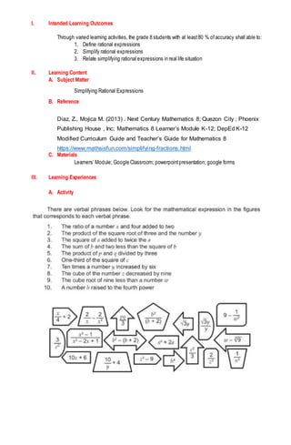 Simplifying Rational Expressions | DOCX