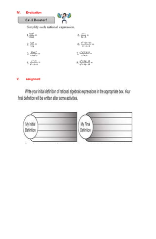 Simplifying Rational Expressions | DOCX