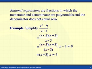 simplifying_rational_expressions with some examples | PPT