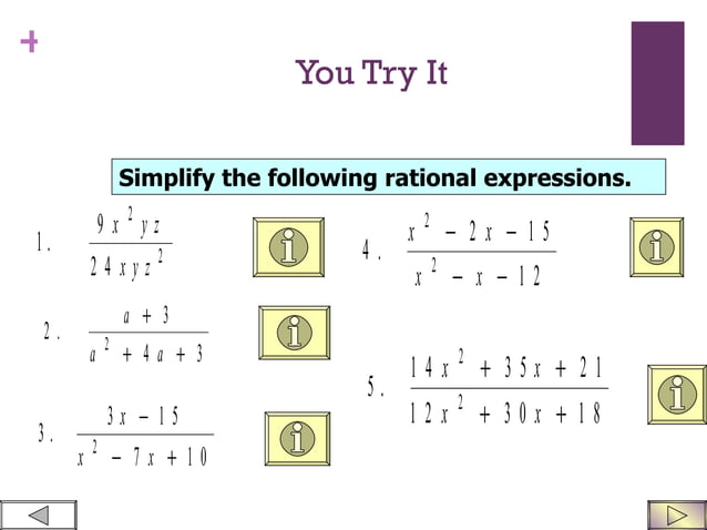 Simplifying Rational Expressions | PPT