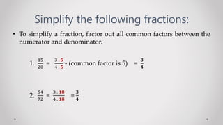 Simplifying rational numbers | PPTX