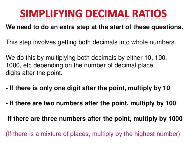 Simplifying Ratios