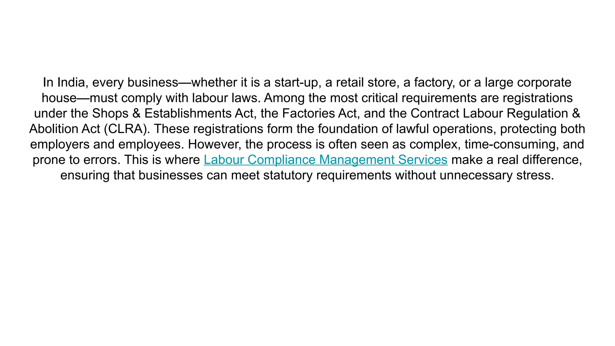 Simplifying Registrations: Shops & Establishments, Factory Act, CLRA ...