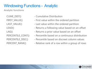 Simplifying SQL with CTE's and windowing functions | PPTX