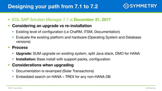 Simplifying the path to SAP Solution Manager 7.2 | Symmetry™ | PPT