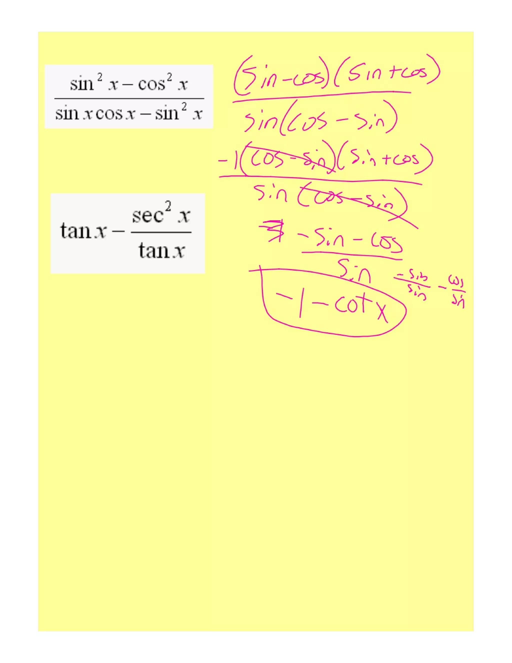 Simplifying trig expressions | PDF
