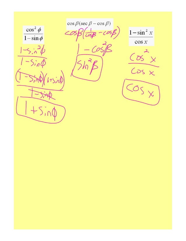 Simplifying trig expressions | PDF