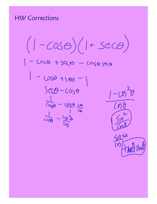 Simplifying trig expressions | PDF