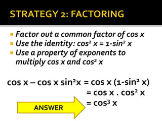 Simplifying trigonometric expressions | PPTX