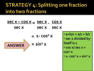 Simplifying trigonometric expressions | PPTX