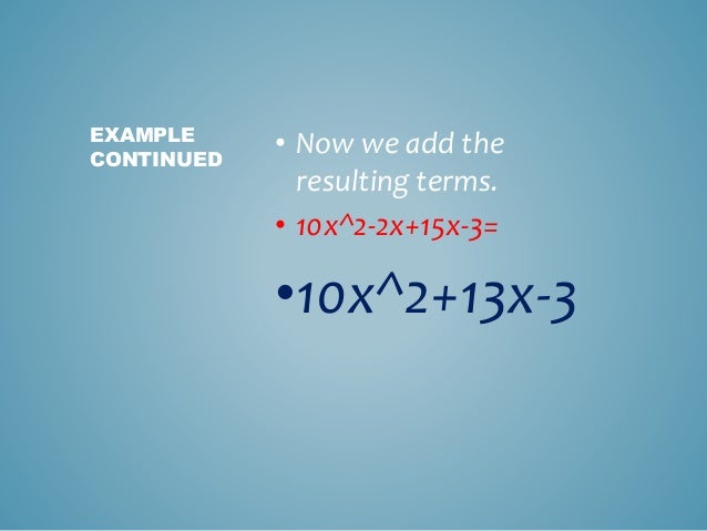 Simplifying using the foil method