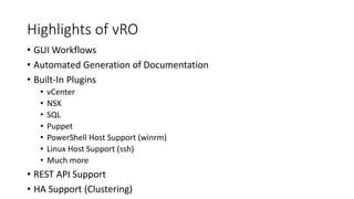 Simplifying vSphere Automation with vRealize Orchestrator | PPTX