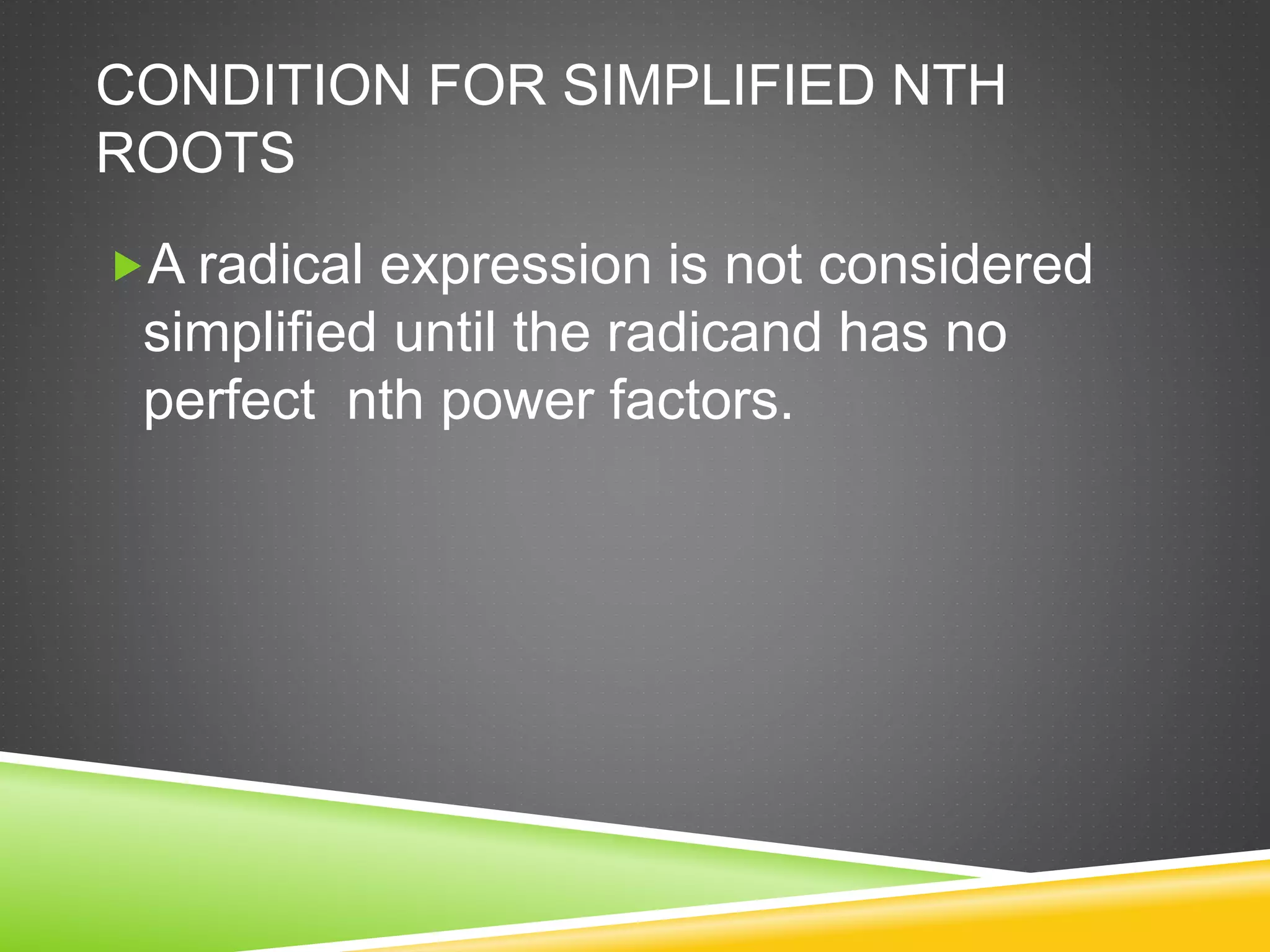 Simplify Nth Roots Notes | PPT