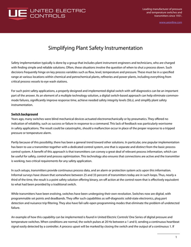 Simplifying Plant Safety Instrumentation | PDF Simplifying Plant Safety Instrumentation | PDF