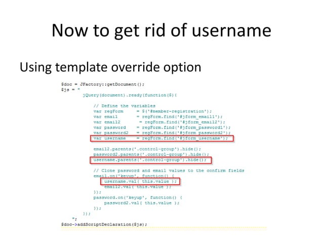 Simplify your Joomla user registration form | PPT