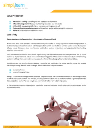 Simplilearn Elearning Solution for Banking | PDF
