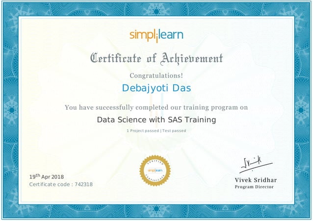 Simplilearn Data Science with SAS Training | PPT