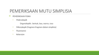 SIMPLISIA flos bunga lengkap melati, cengkeh dll | PPTX