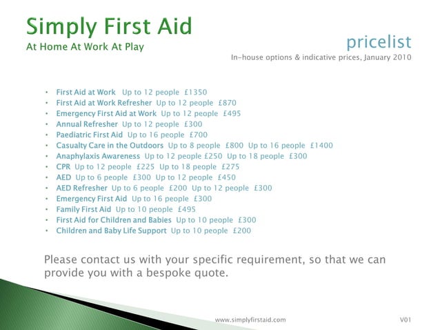Simply First Aid Brochure 2010 V01 | PPT