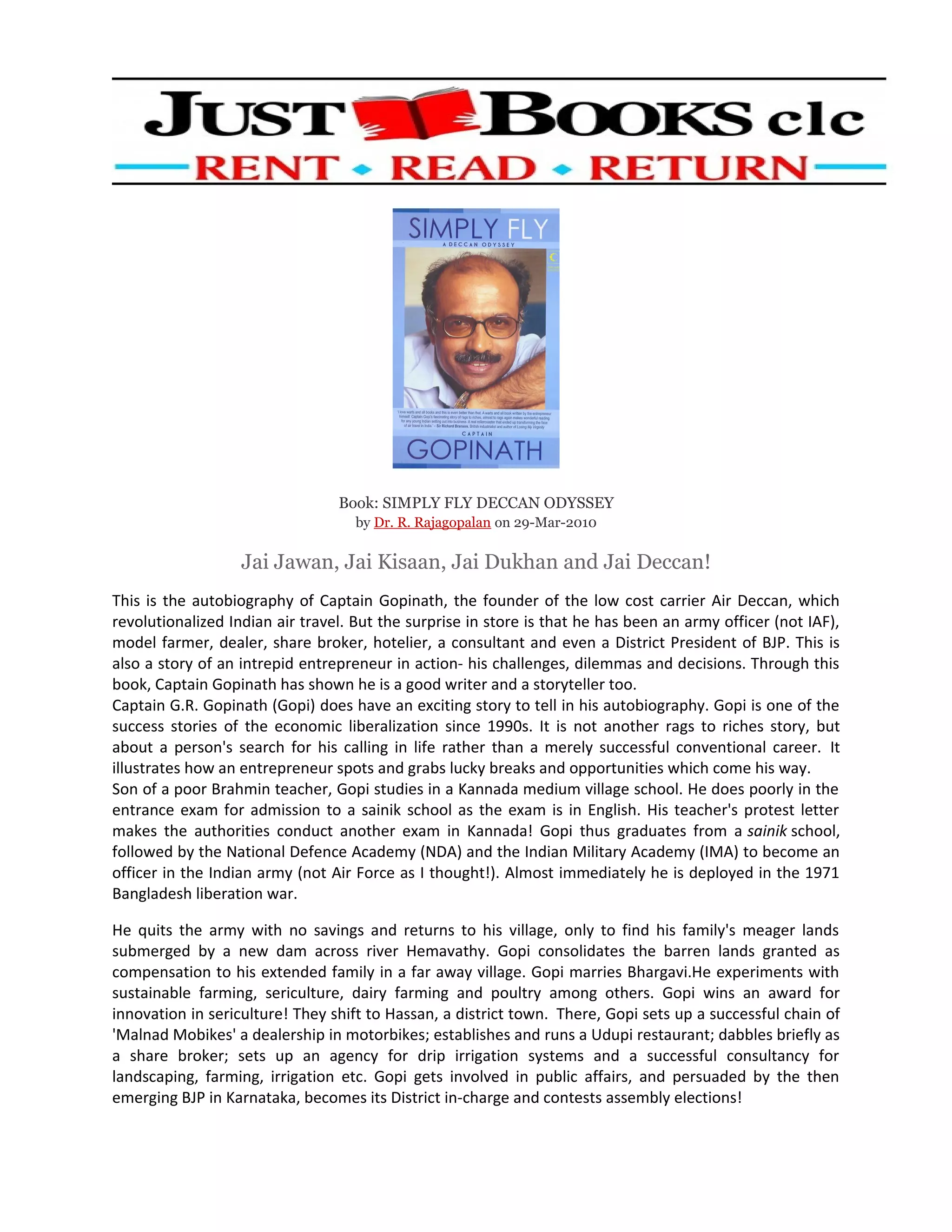 Simply Fly Deccan Odyssey | DOC