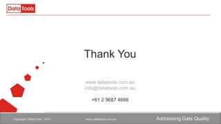 DataTools Kleber. Powerful data quality is a single, simple to implement process. | PPT