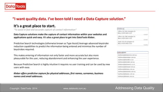 DataTools Kleber. Powerful data quality is a single, simple to implement process. | PPT