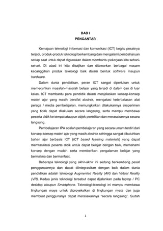 ICT BASED LEARNING MATERIALS : POTENSI PENGGUNAAN AUGMENTED REALITY (AR ...