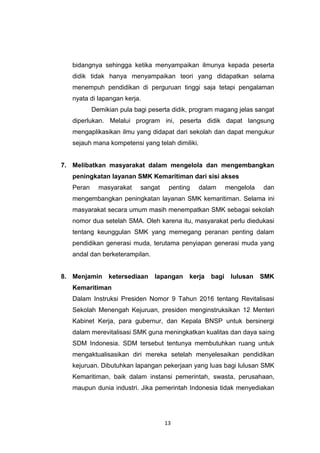 REVITALISASI SMK KEMARITIMAN DALAM UPAYA MENUNJANG INDONESIA SEBAGAI POROS MARITIM | PDF