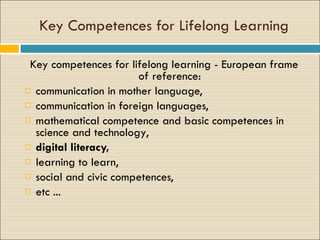 Key Competences for Lifelong Learning | PPT | Education