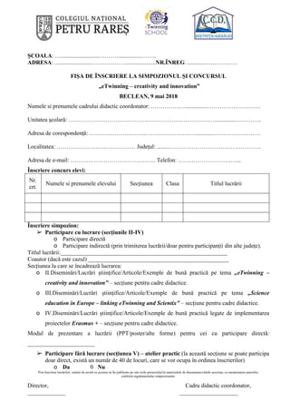 Simpozion „eTwinning - creativity and innovation” | PDF