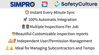 simPRO to SafetyCulture Forms integration | PDF