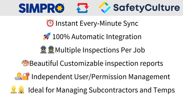simPRO to SafetyCulture Forms integration | PDF