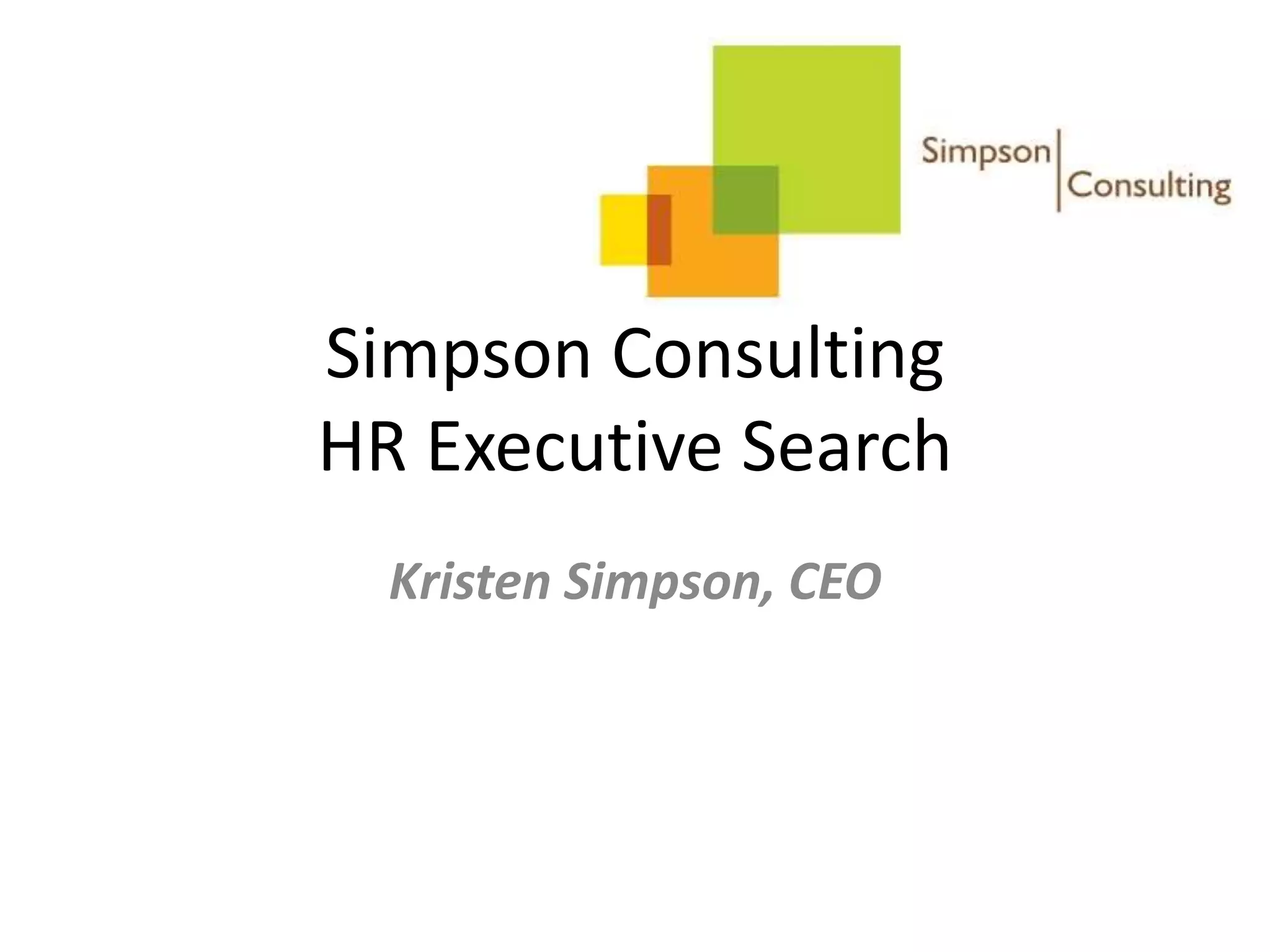 Simpson Consulting - HR Executive Search | PPTX